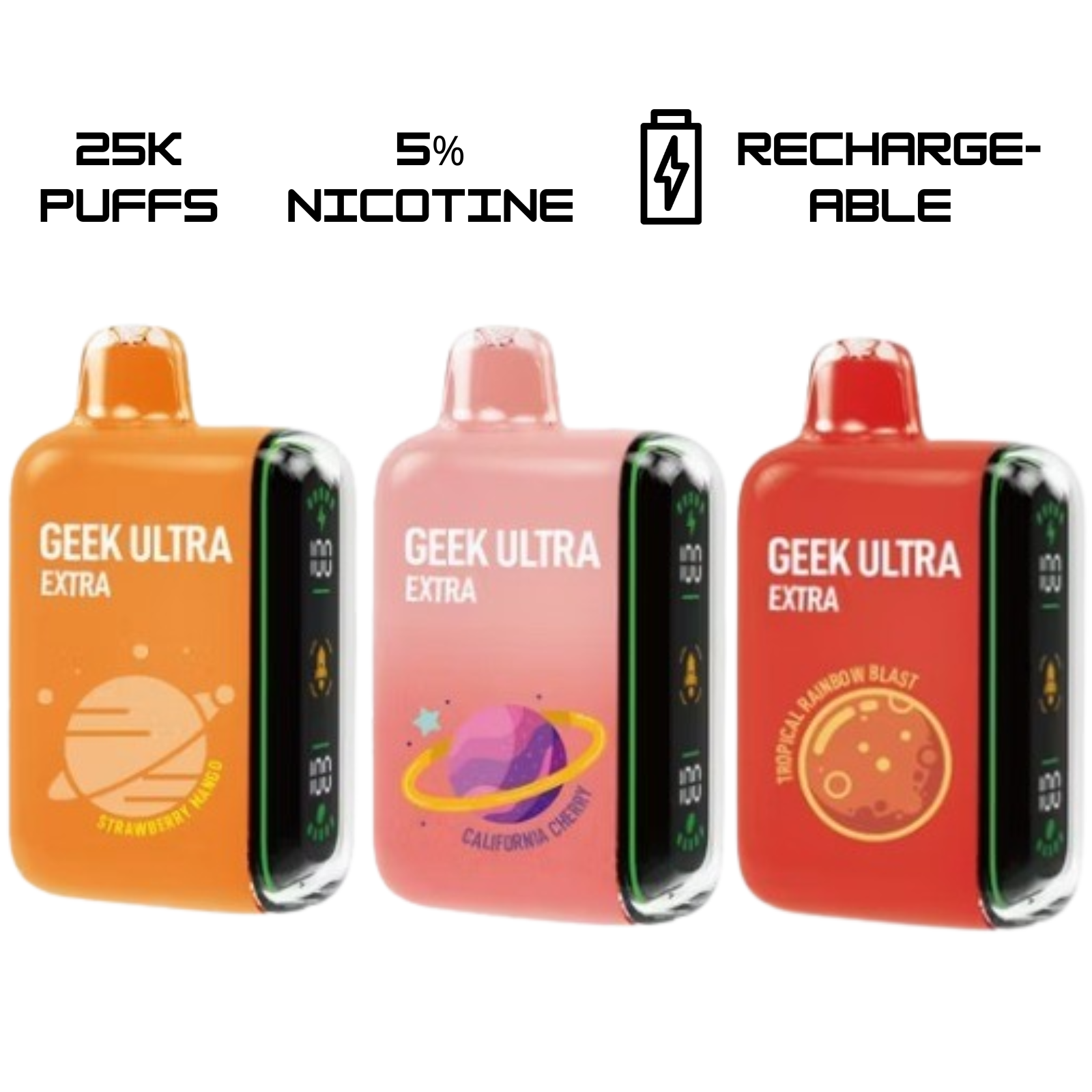 Geek Ultra Extra 25000 Puffs Disposable Vape 5% 50mg NIC