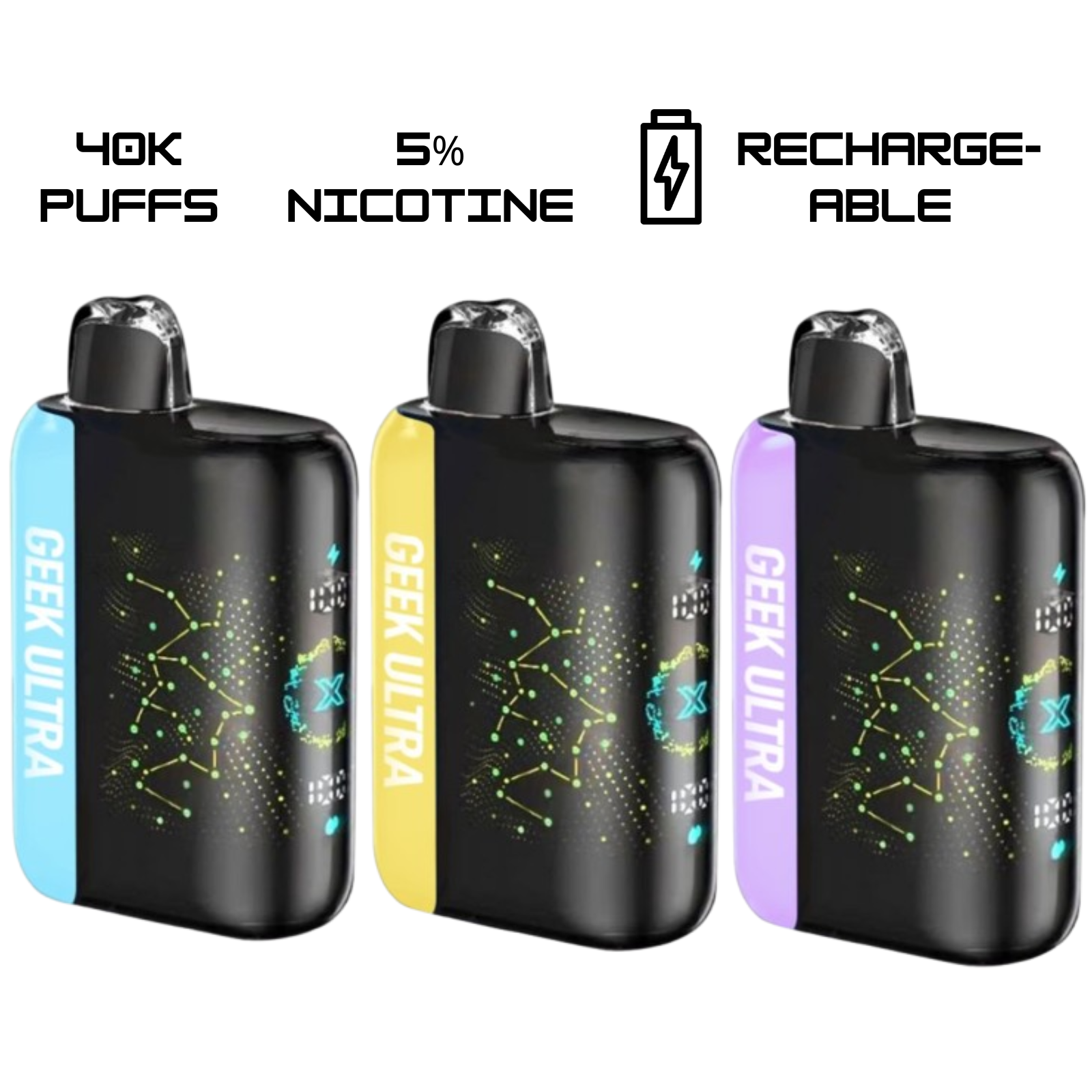Geek Ultra Pulse X 40000 Puffs Disposable Vape 5% 50mg NIC