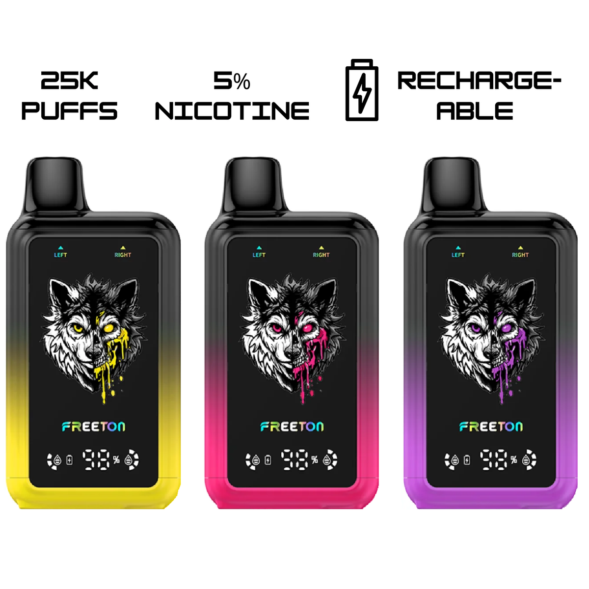 Freeton Alpha 2in1 Dual Flavor 25000 Puffs Disposable Vape 2% 20mg 5%